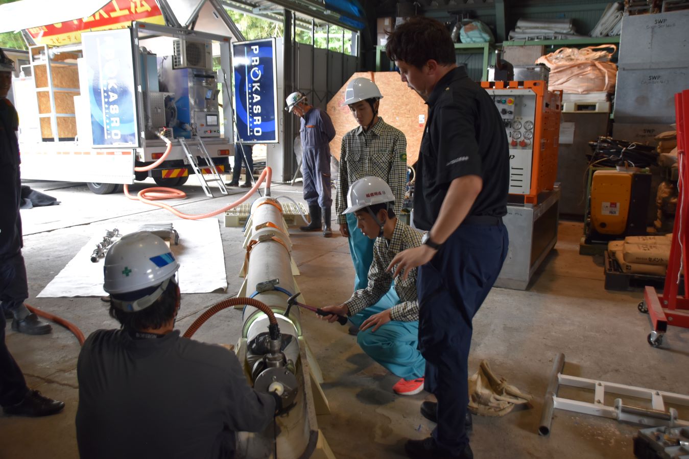 福島明成高校環境土木科の生徒さんが日東産業へ現場実習に来られました。 | お知らせ | ニュース | 日東産業 | 福島市